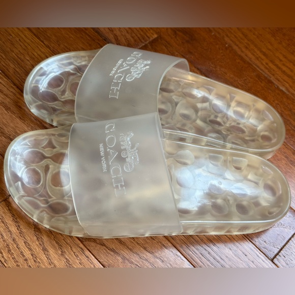 Coach | Shoes | Coach Ulyssa Rubber Clear Slides Sandals Size 8 | Poshmark